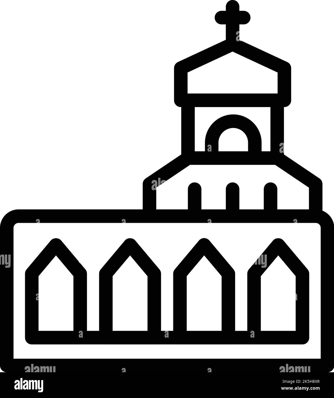 City church icon outline vector. Croatia landmark. World balkan Stock ...