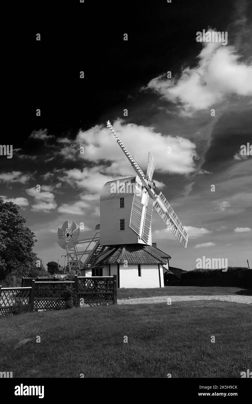 The Post Mill windmill at Thorpeness village, Suffolk, England, UK ...