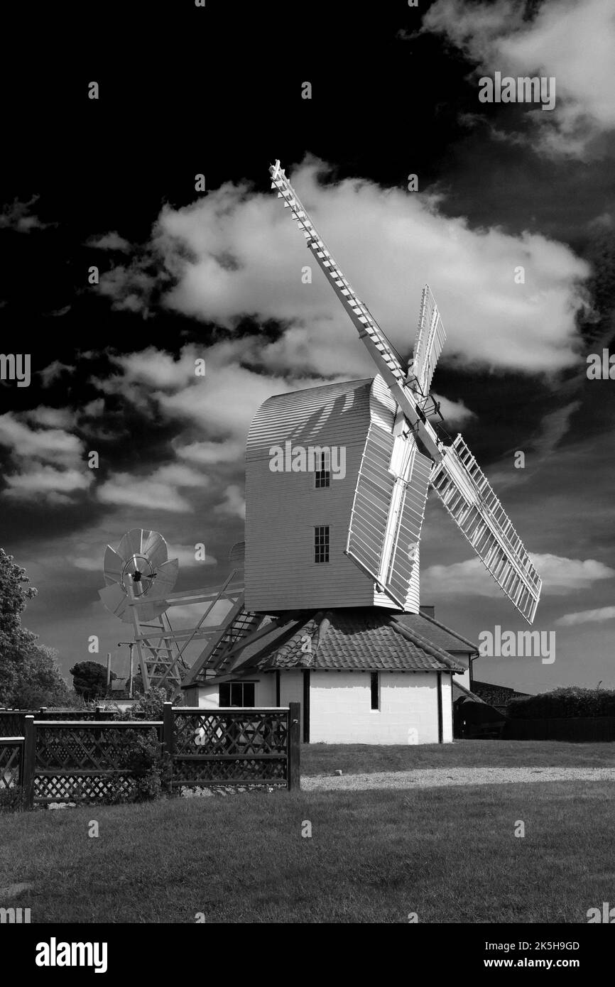 The Post Mill windmill at Thorpeness village, Suffolk, England, UK ...