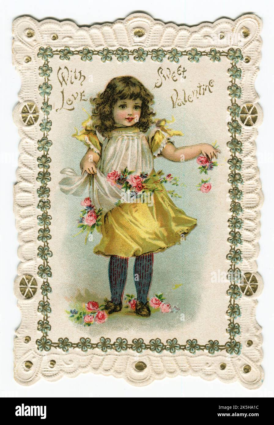 Antique Victorian greetings card entitled, “With Love Sweet Valentine ...