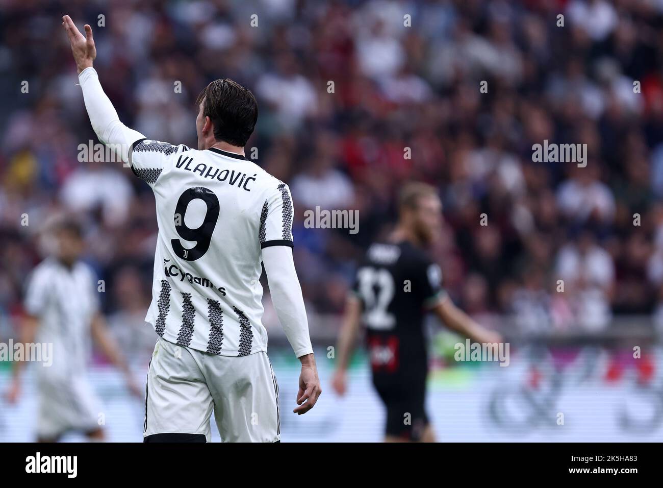 Milan Italy 8th Oct 2022 Dusan Vlahovic Of Juventus Fc Gestures