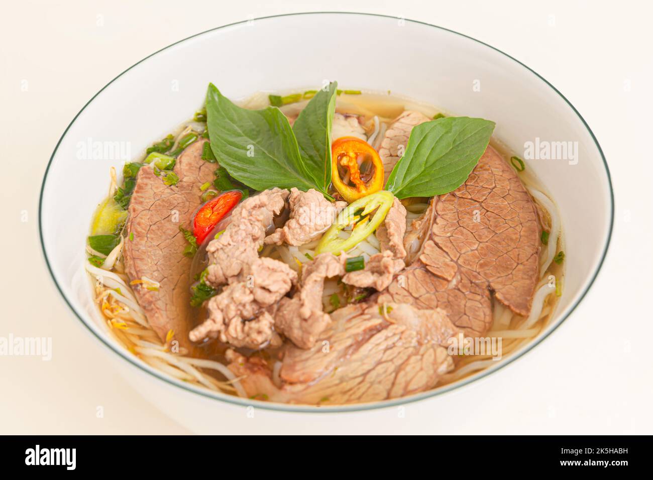 Pho, Vietnamese rice noodles soup, Vietnamese food isolated on white ...