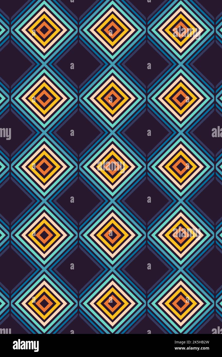 Colorful pattern in the 60s, 70s surface design, fabrics, paper ...