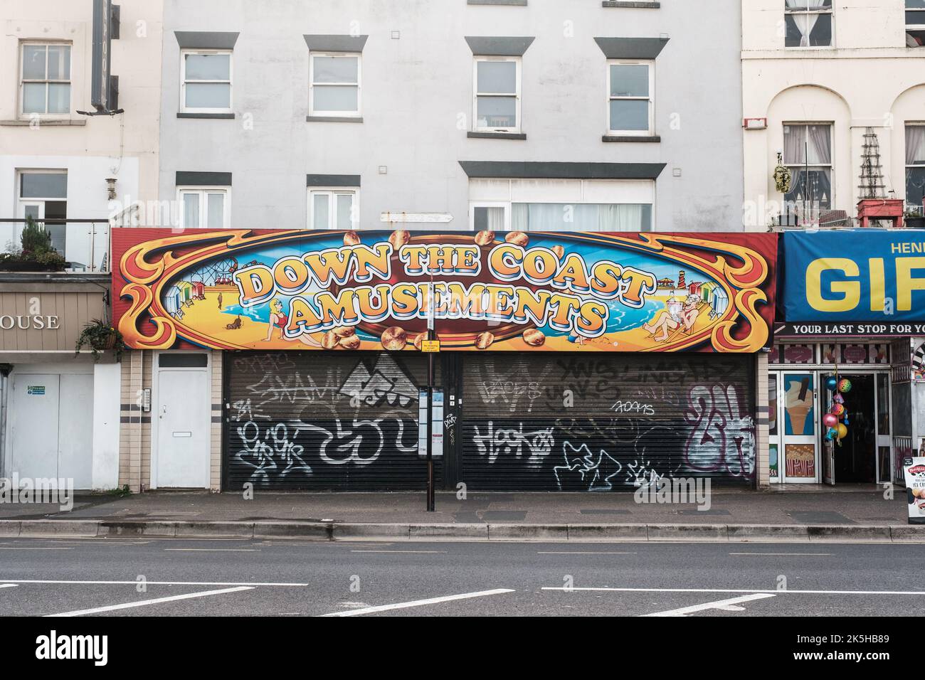 Amusement Arcade, Closed for the Season, Margate, Kent, uk Stock Photo ...