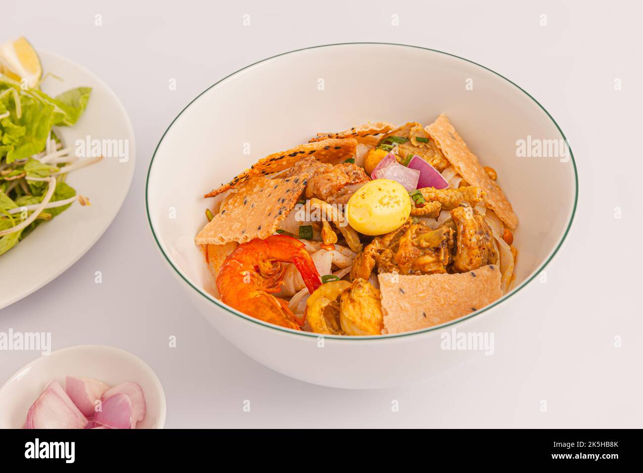 Mi Quang, Vietnamese rice noodles with meat, chicken stock, shrimp, egg ...