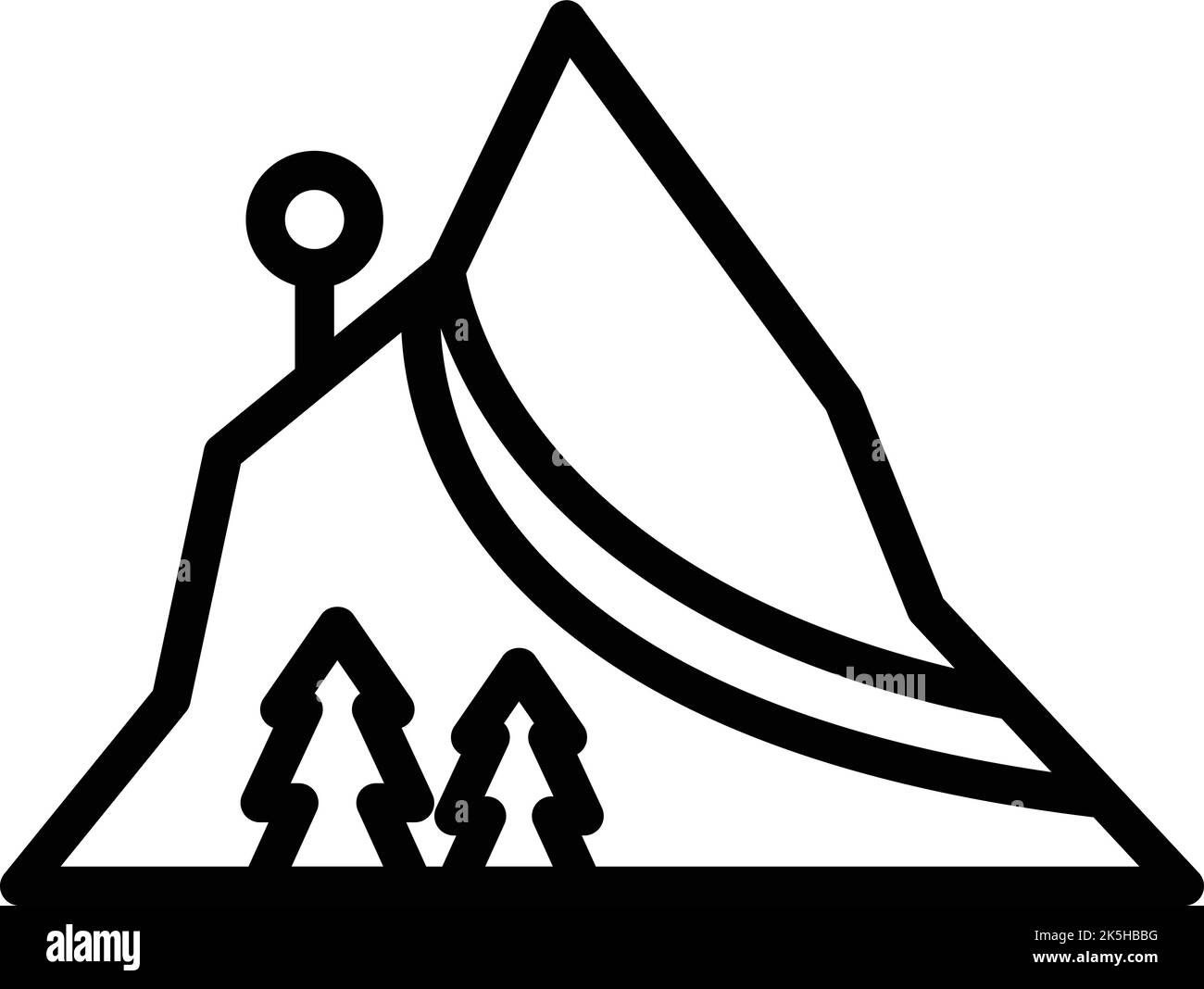 Montenegro mountain icon outline vector. Map travel. Area atlas Stock ...