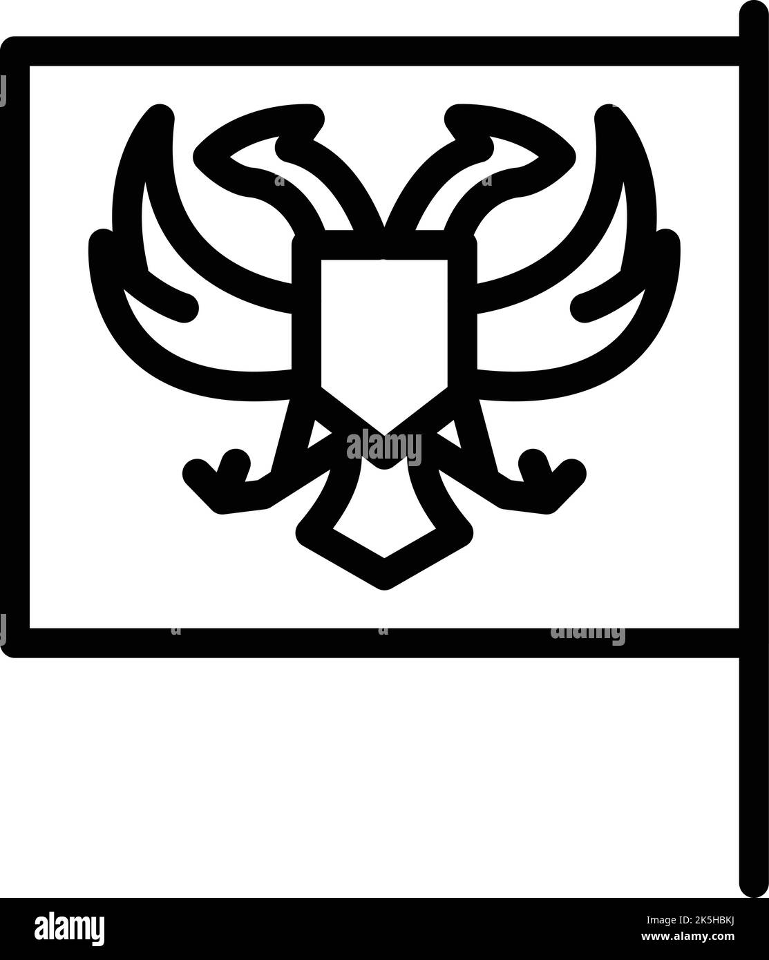 Montenegro flag icon outline vector. Map travel. Balkan coast Stock ...