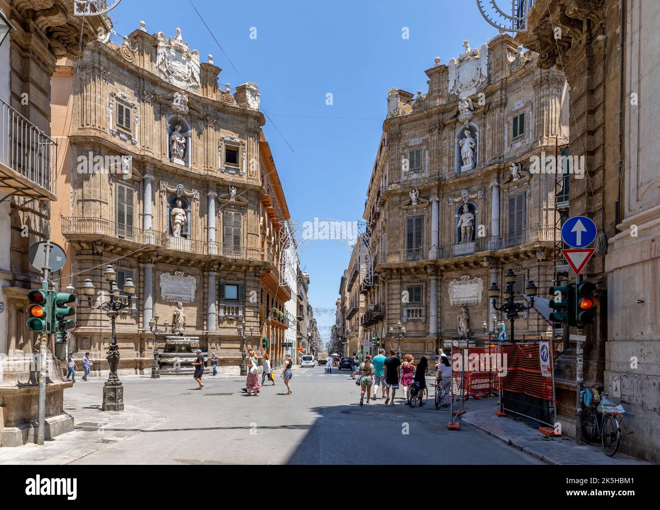 Palermo, Sicily, Italy - July 6, 2020: Quattro Canti, one of the ...