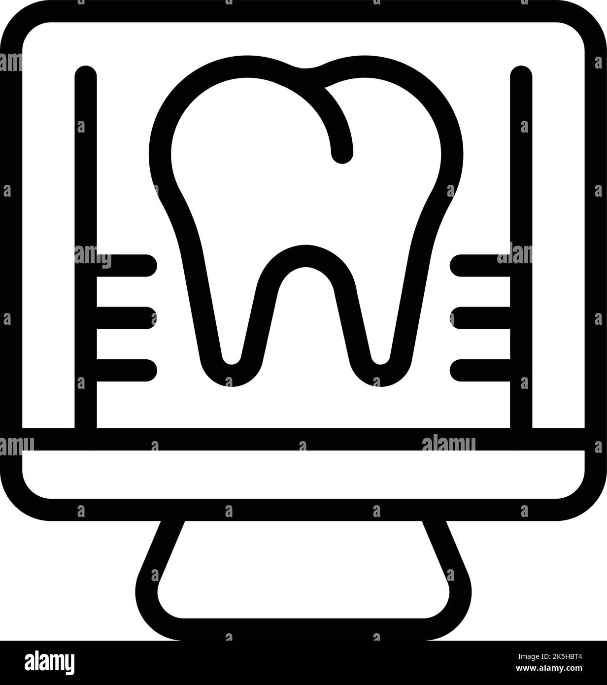 Dental monitor icon outline vector. Diamond tooth. Ring lips Stock ...