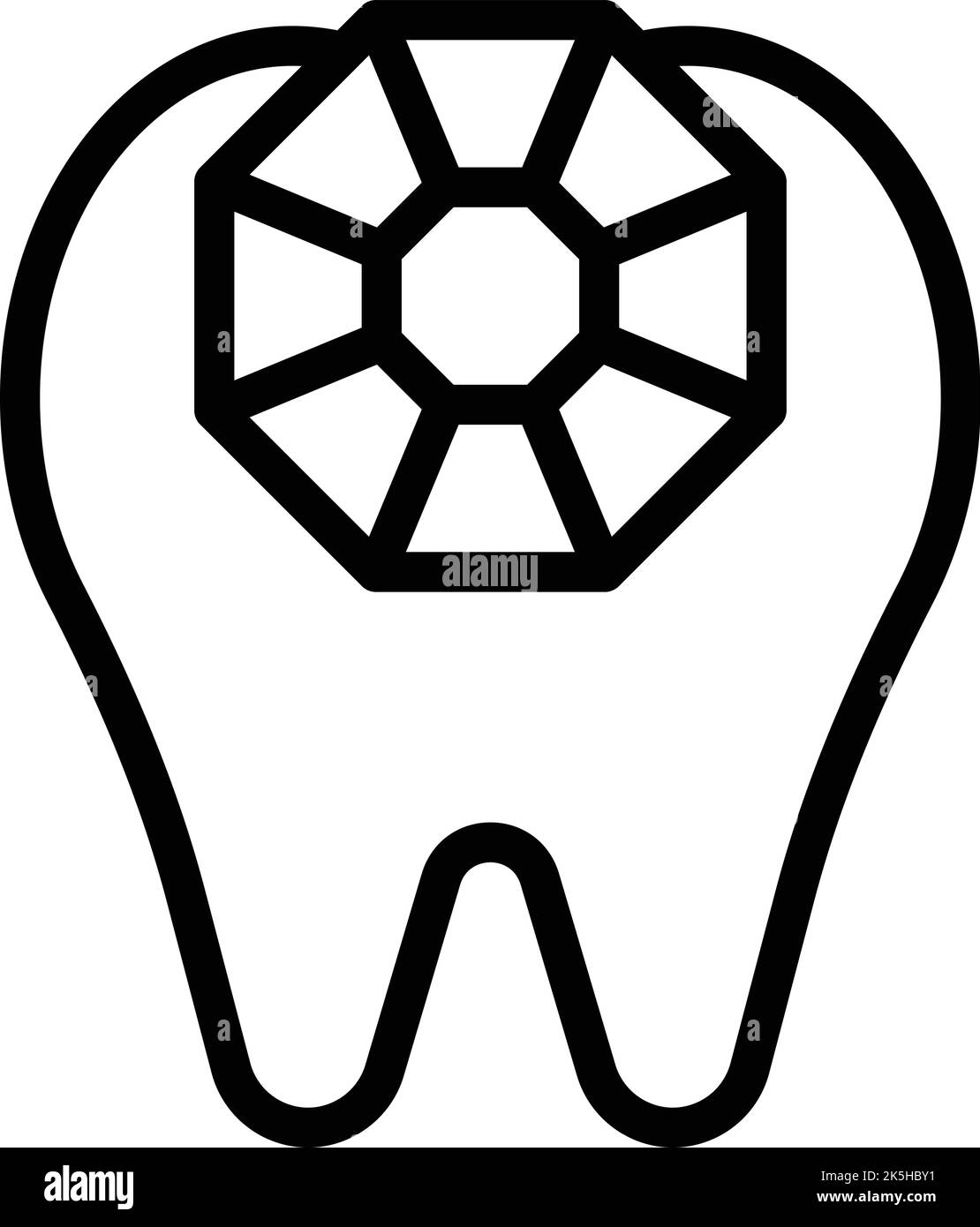 Gemstone icon outline vector. Tooth gem. Dentist care Stock Vector ...