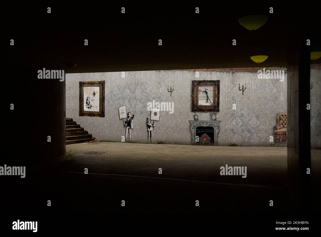 Street art in a pedestrian underpass in Stavanger (Dotmasters graffiti ...