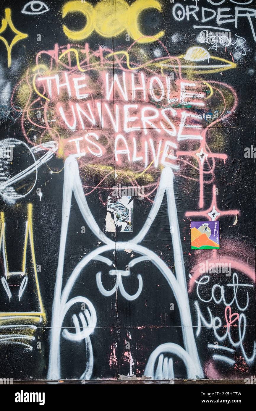 'The Whole Universe is alive' Graffiti or Street Art, Margate, Kent, UK ...