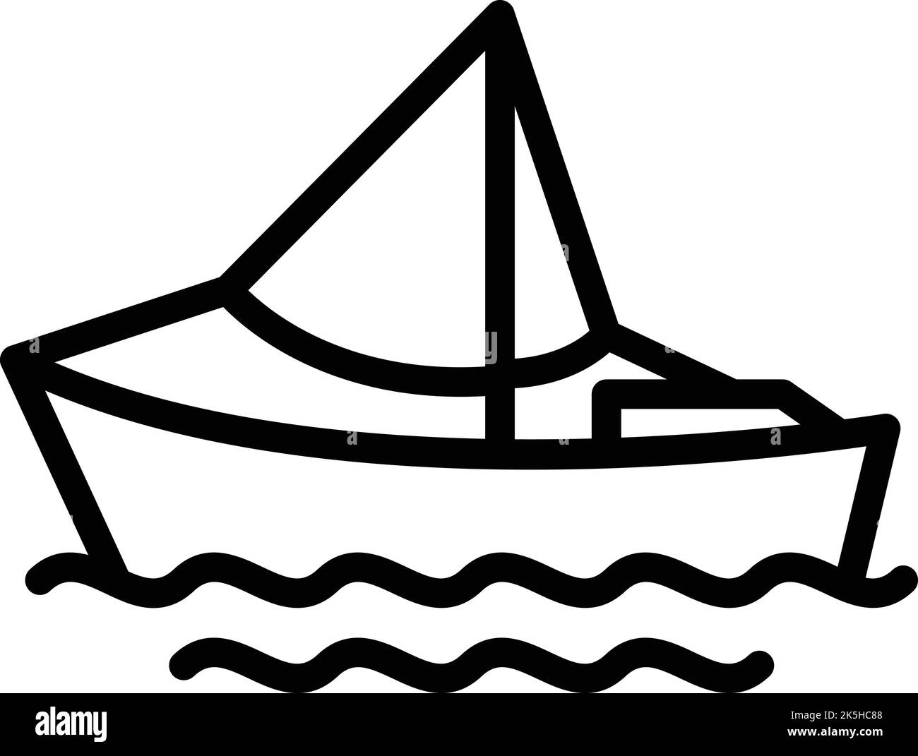Sea boat icon outline vector. Map tour. Travel tour Stock Vector Image ...