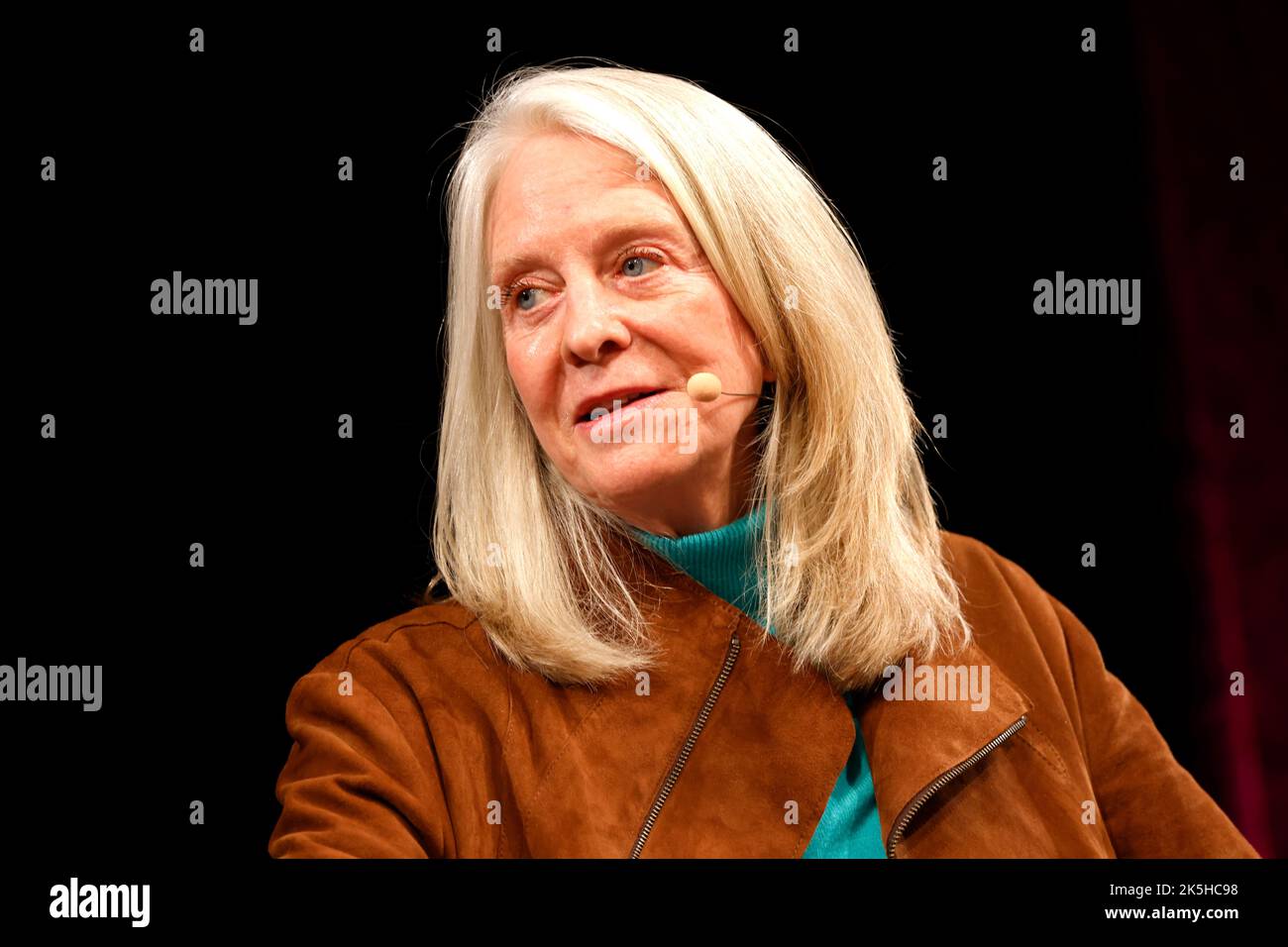 Cologne, Germany. 08th Oct, 2022. Bonnie Garmus, U.S. author sits on ...
