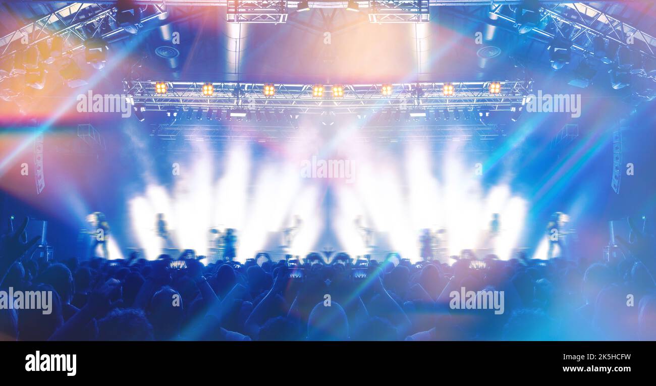 Concert stage from the crowd point of view Stock Photo - Alamy
