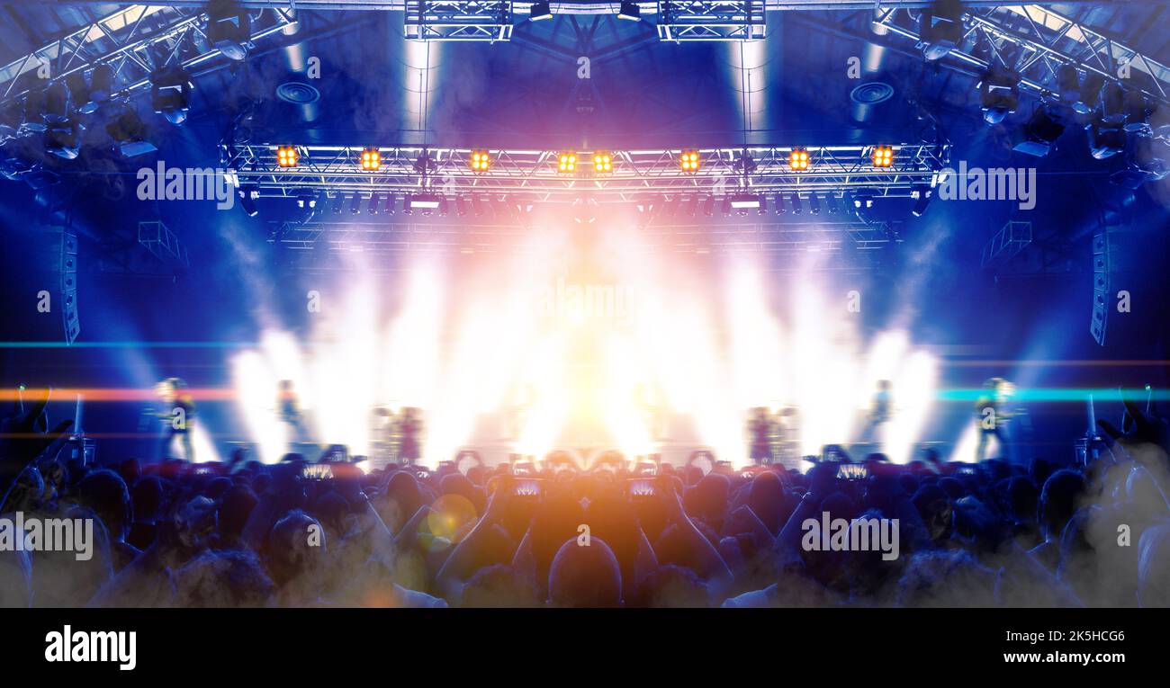 Concert stage from the crowd point of view Stock Photo - Alamy
