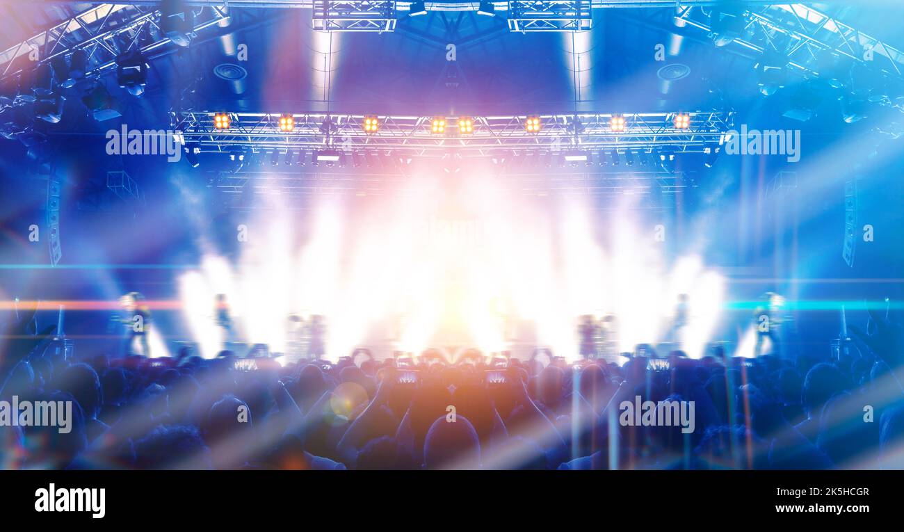 Concert stage from the crowd point of view Stock Photo - Alamy