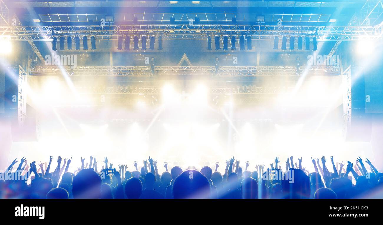 Concert stage from the crowd point of view Stock Photo - Alamy