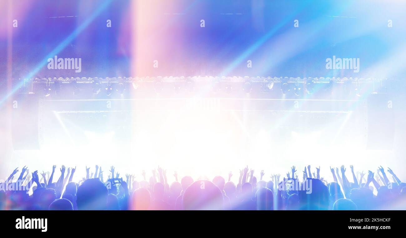 Concert stage from the crowd point of view Stock Photo - Alamy
