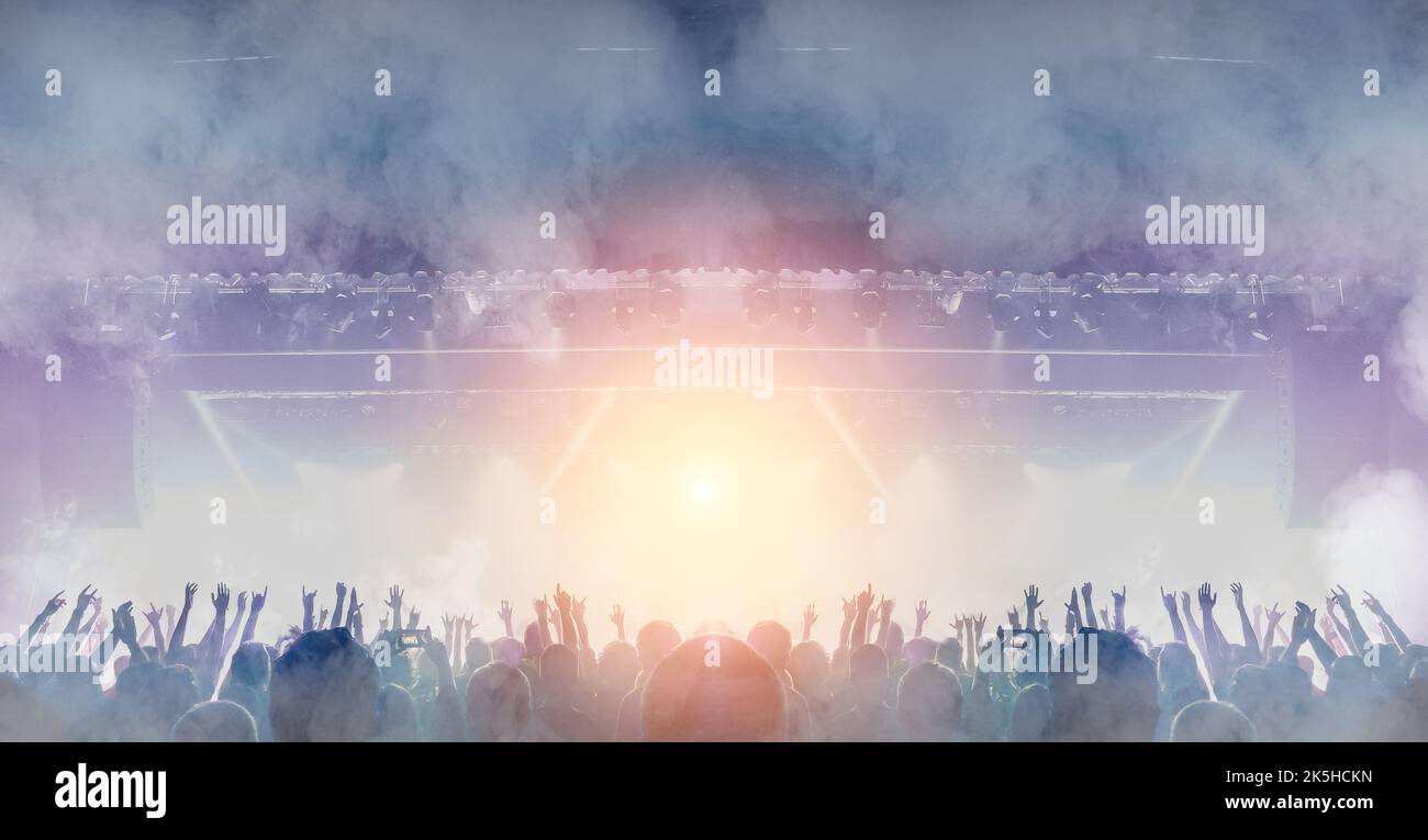 Concert stage from the crowd point of view Stock Photo - Alamy