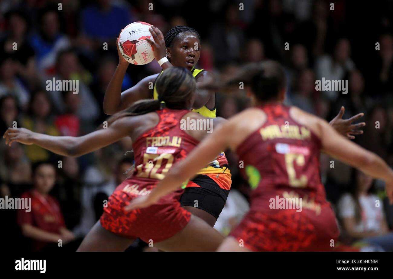 General view of action during the Vitality netball at the Copper Box ...