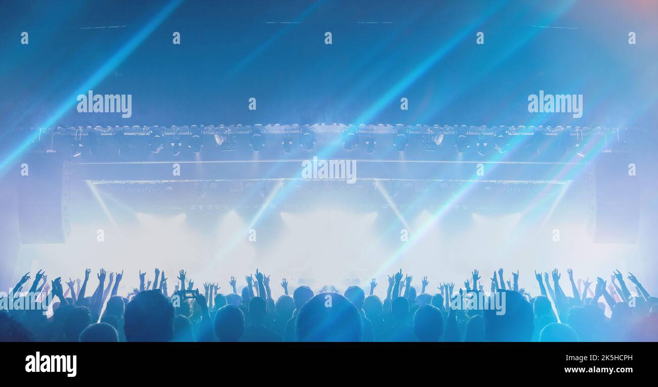 Concert stage from the crowd point of view Stock Photo - Alamy