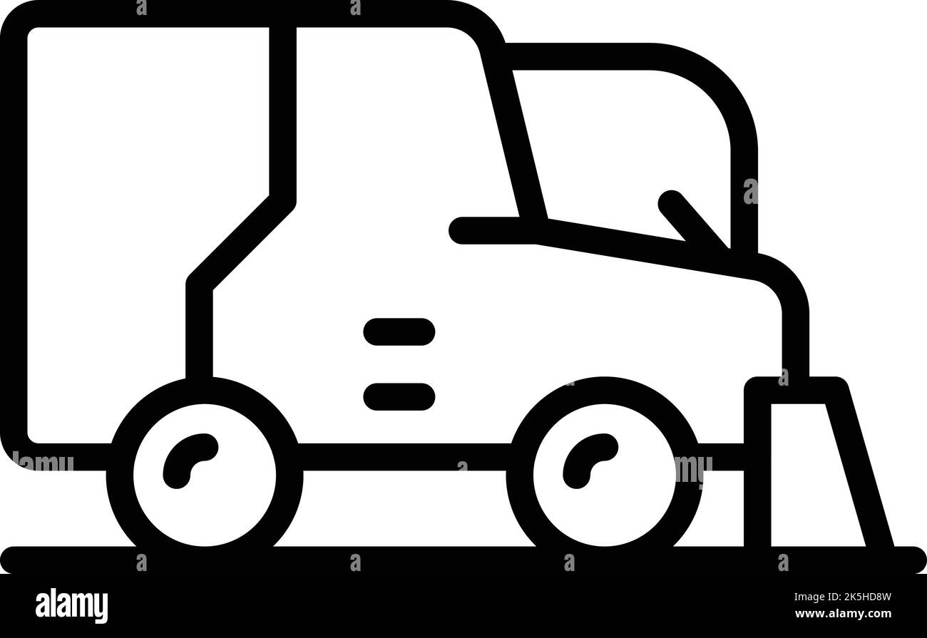 Removal dust icon outline vector. Street truck. Machine waste Stock ...