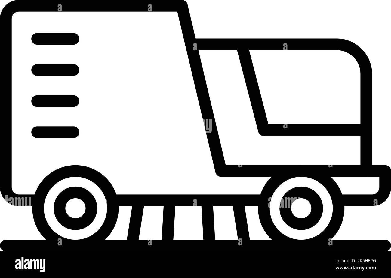 Sweeper vehicle icon outline vector. Street road. Cleaner machine Stock ...