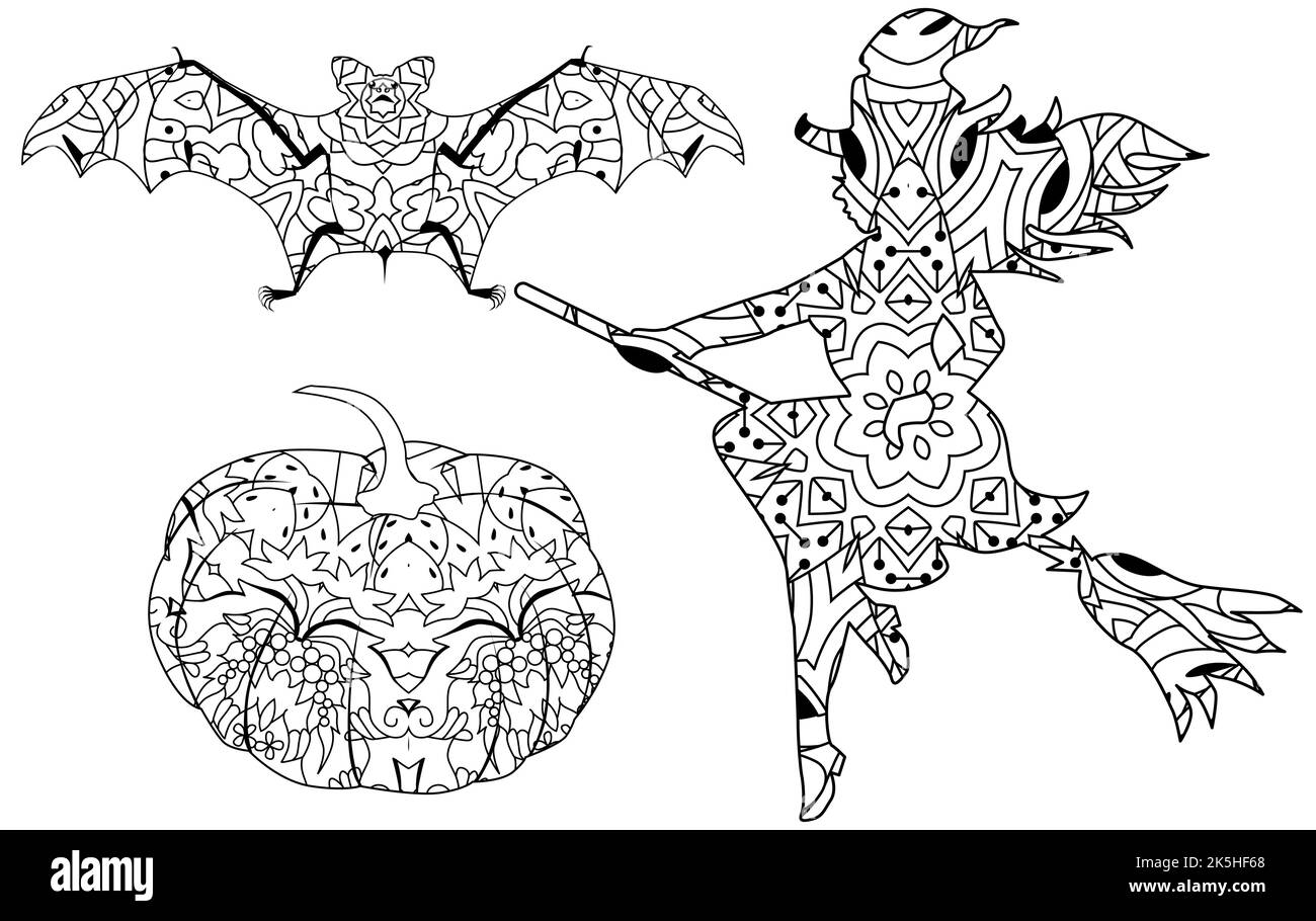 Hand-painted art design for coloring. Hand drawn illustration of a ...