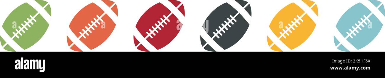 Group of coloured rugby ball icons Stock Vector Image & Art - Alamy