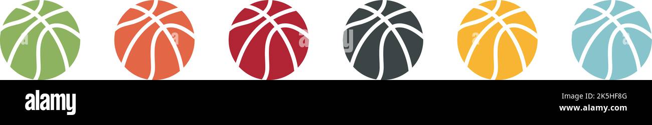Group of coloured basketball sport icons Stock Vector Image & Art - Alamy