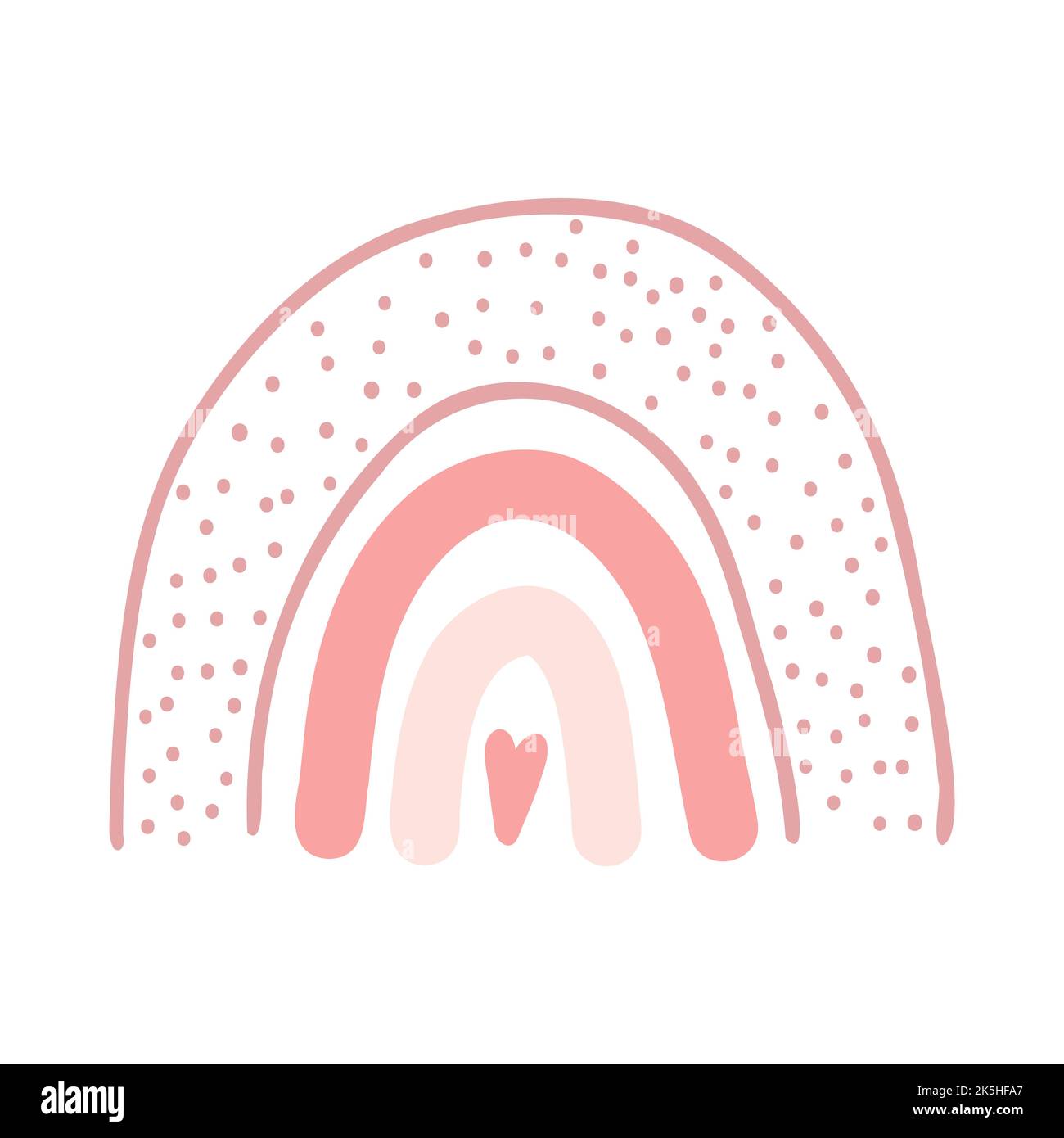 Hand drawn cute cartoon rainbow. Vector illustration of modern ...