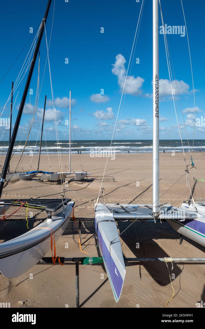catamarans parked at the beach in Den Haag, Holland Stock Photo - Alamy