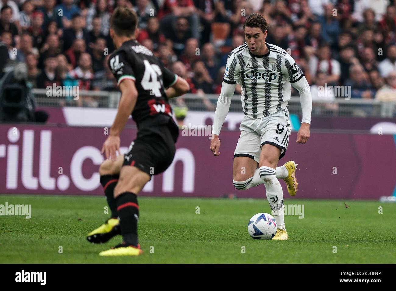 Milano Italy 08th Oct 2022 Dusan Vlahovic Of Juventus Fc In Action