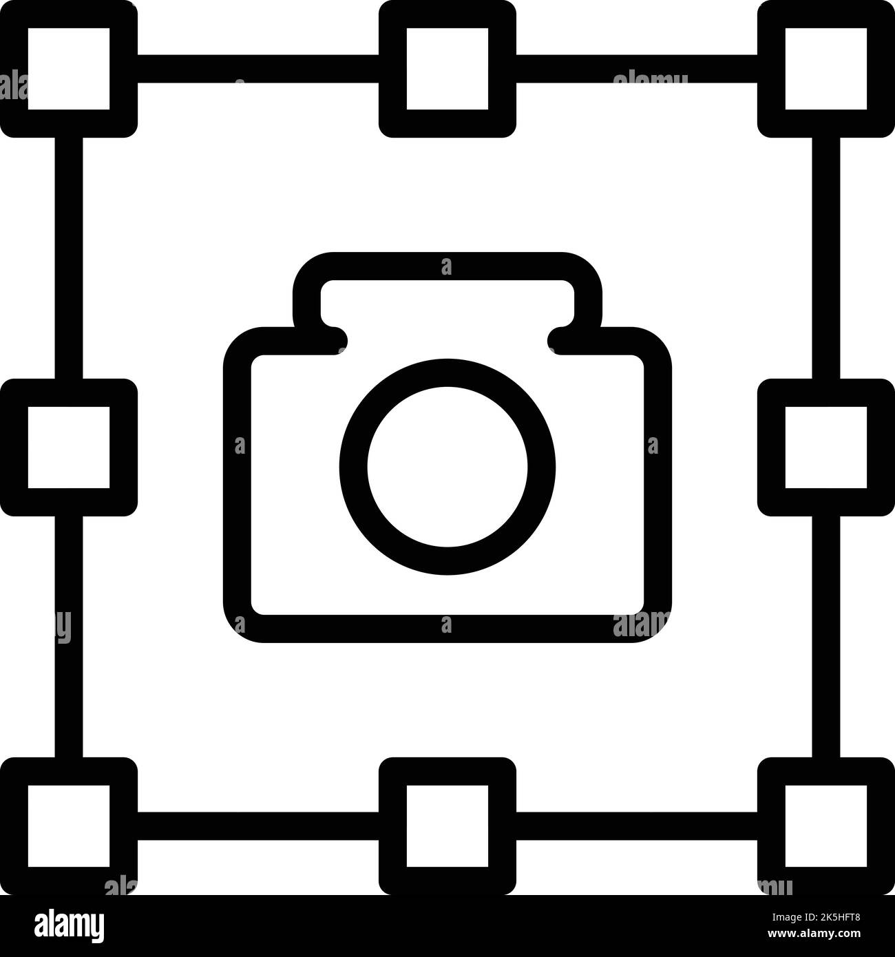 Selfie camera icon outline vector. Screenshot cam. Hand button Stock ...