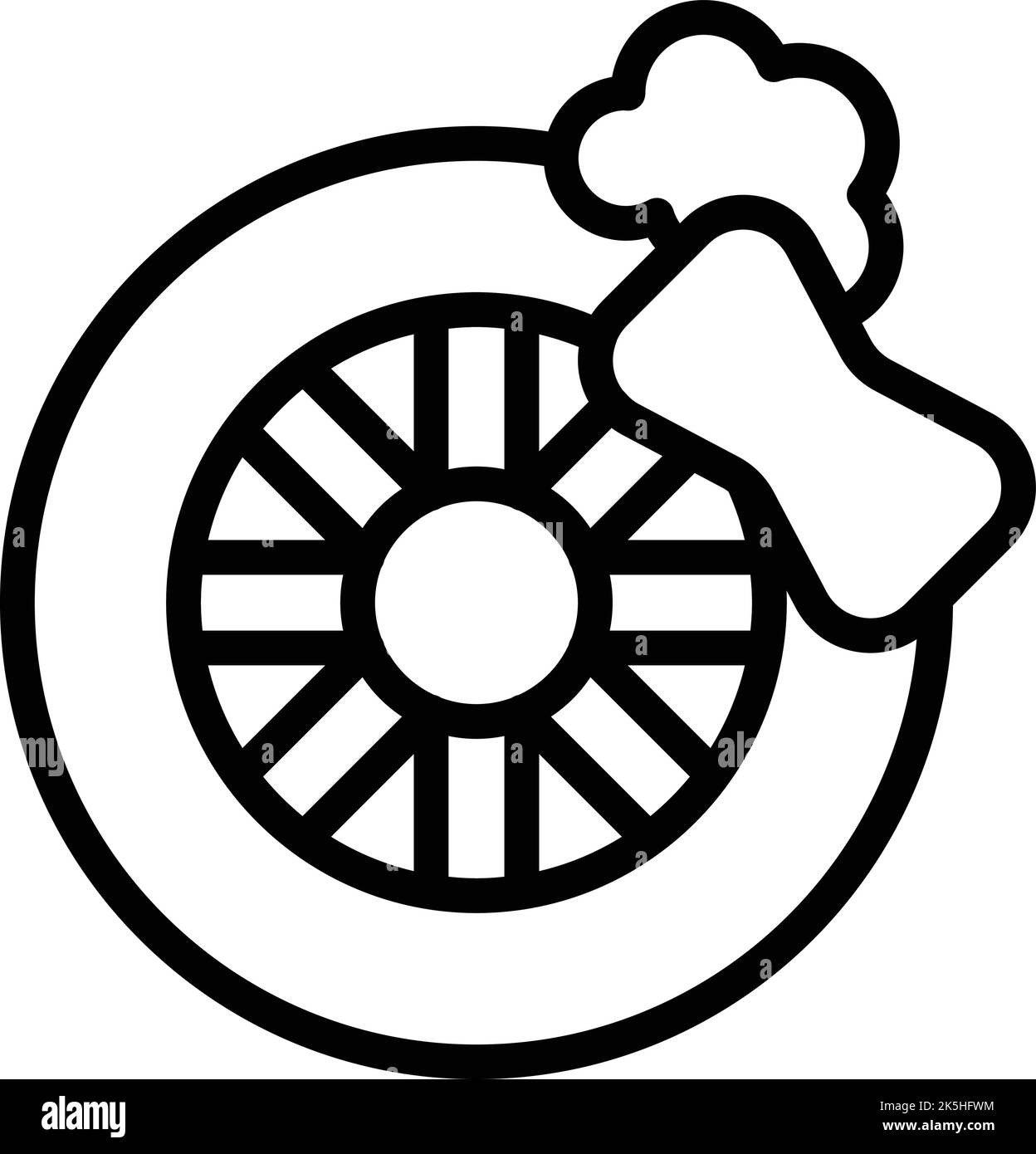 Clean auto wheel icon outline vector. Car wash. Foam washer Stock ...