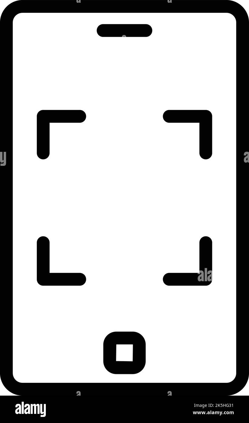 Smartphone snapshot icon outline vector. Camera screenshot. Button ...