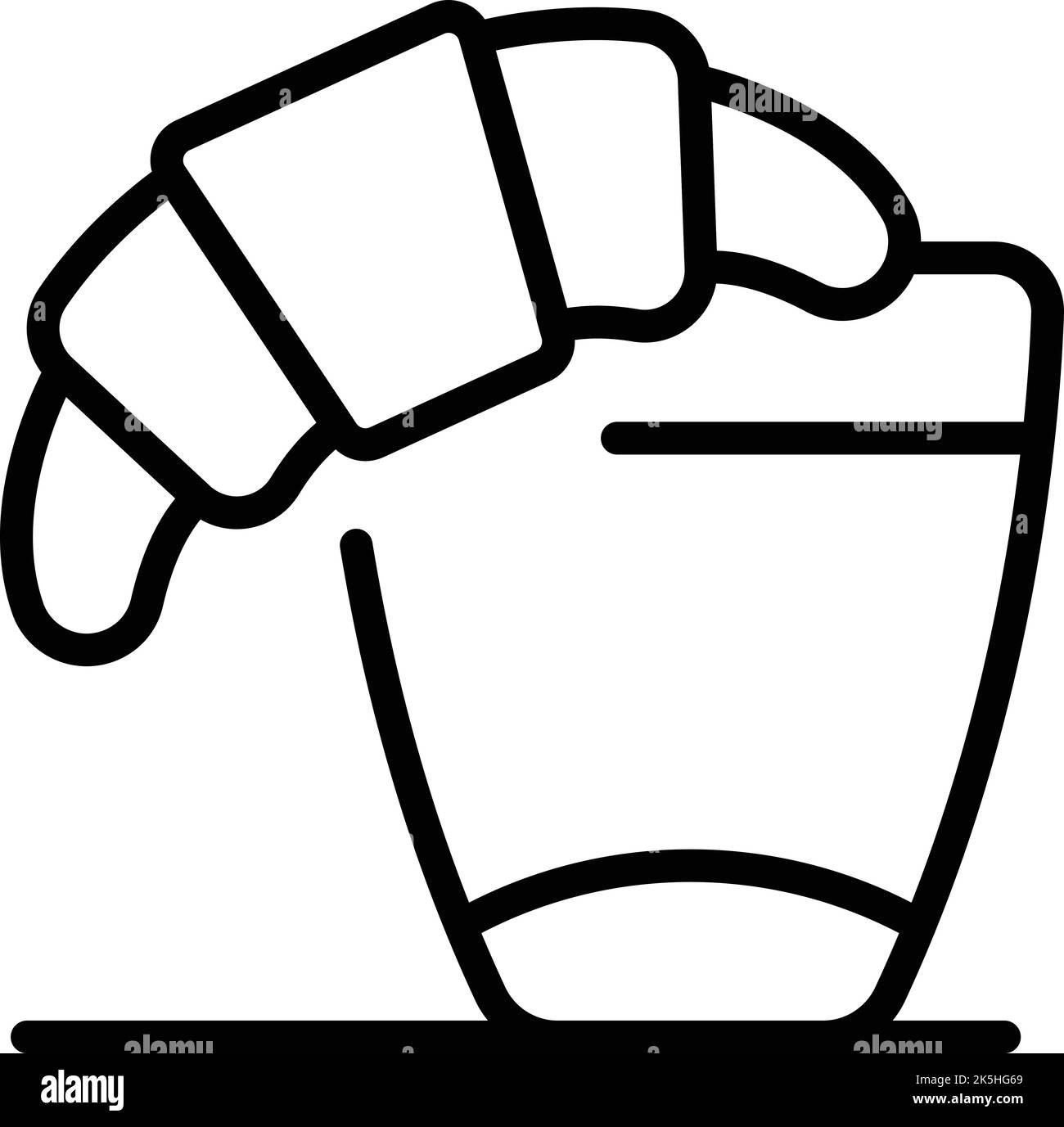 Breakfast croissant icon outline vector. Bed food. Home tea Stock ...