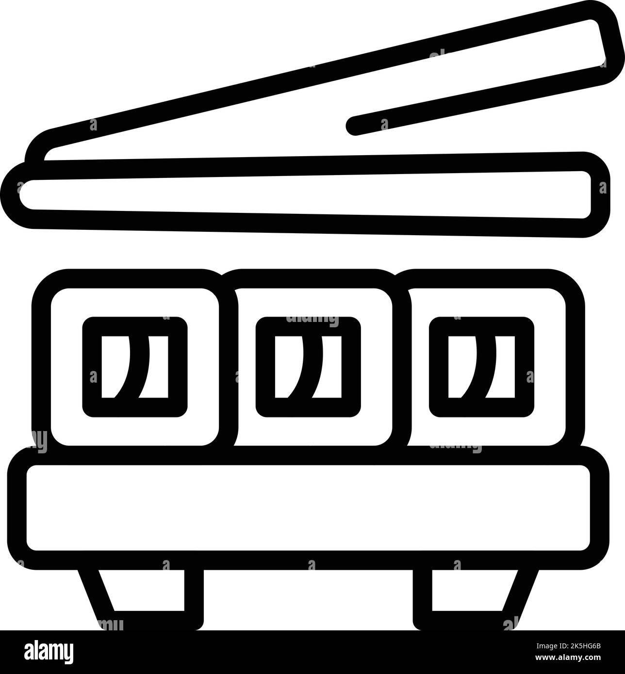 Japan sushi roll icon outline vector. Chinese food. Cuisine menu Stock ...