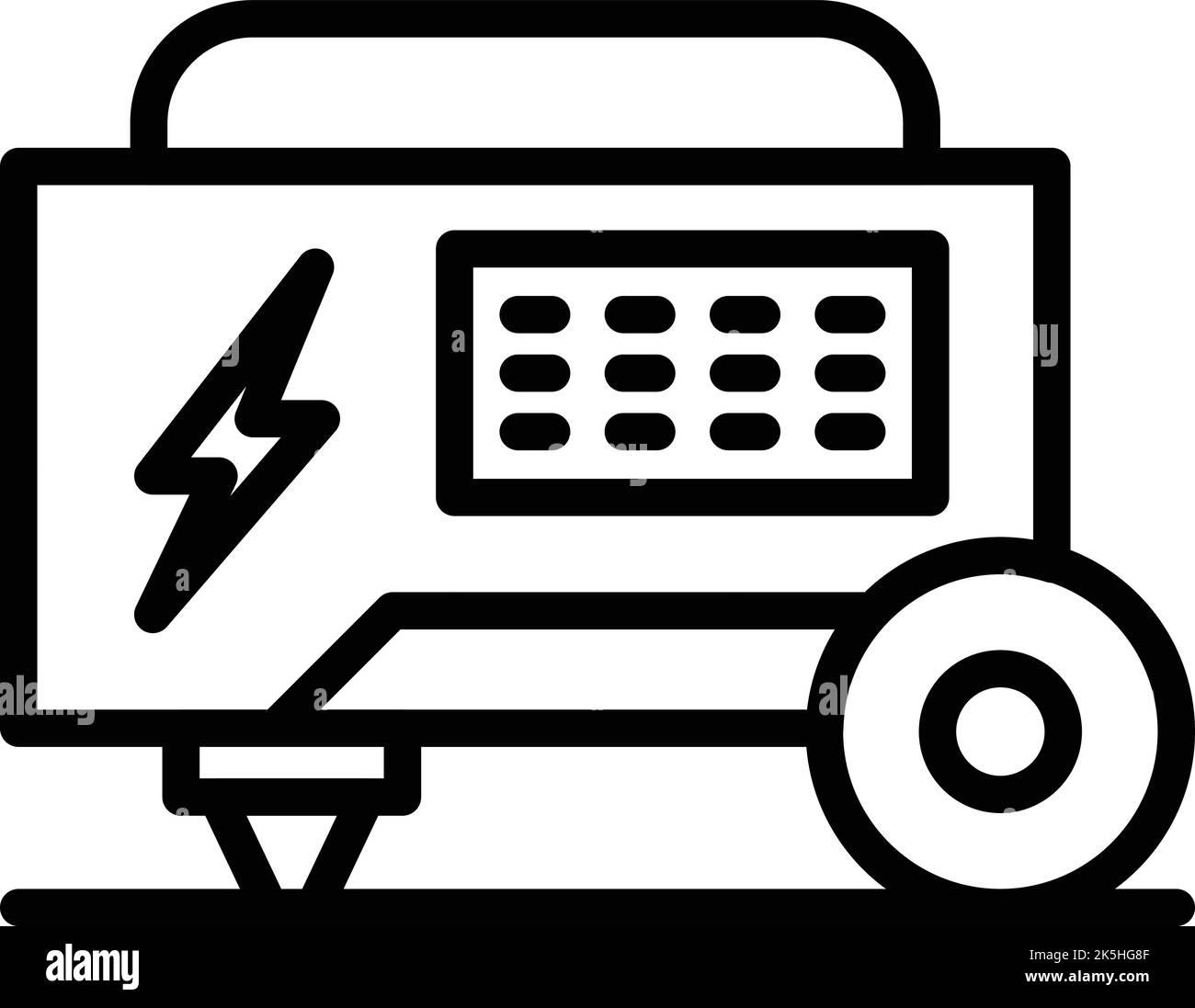 Check power generator icon outline vector. Portable machine. Electric ...