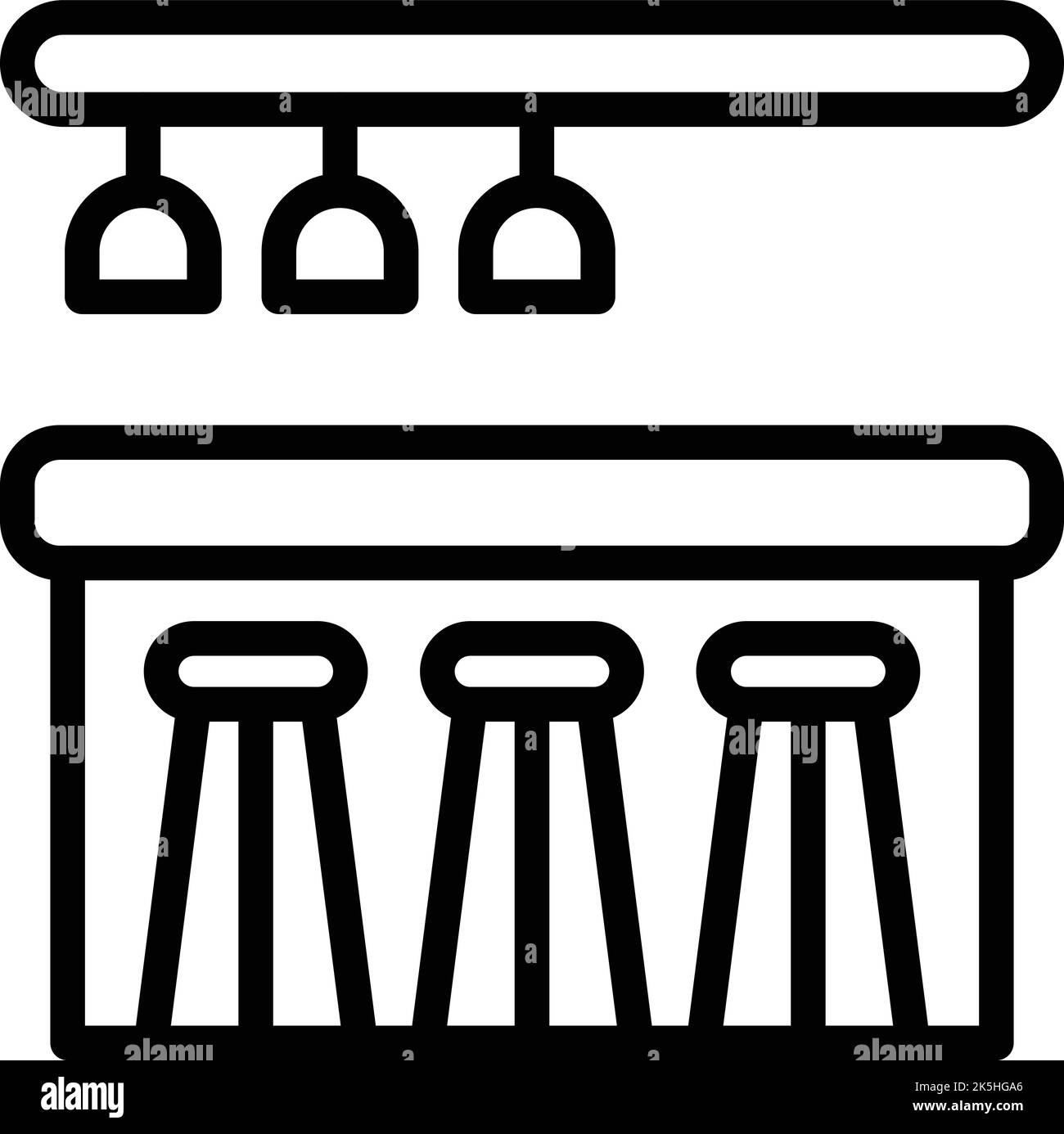 Modern bar icon outline vector. Chair stool. Cafe table Stock Vector ...