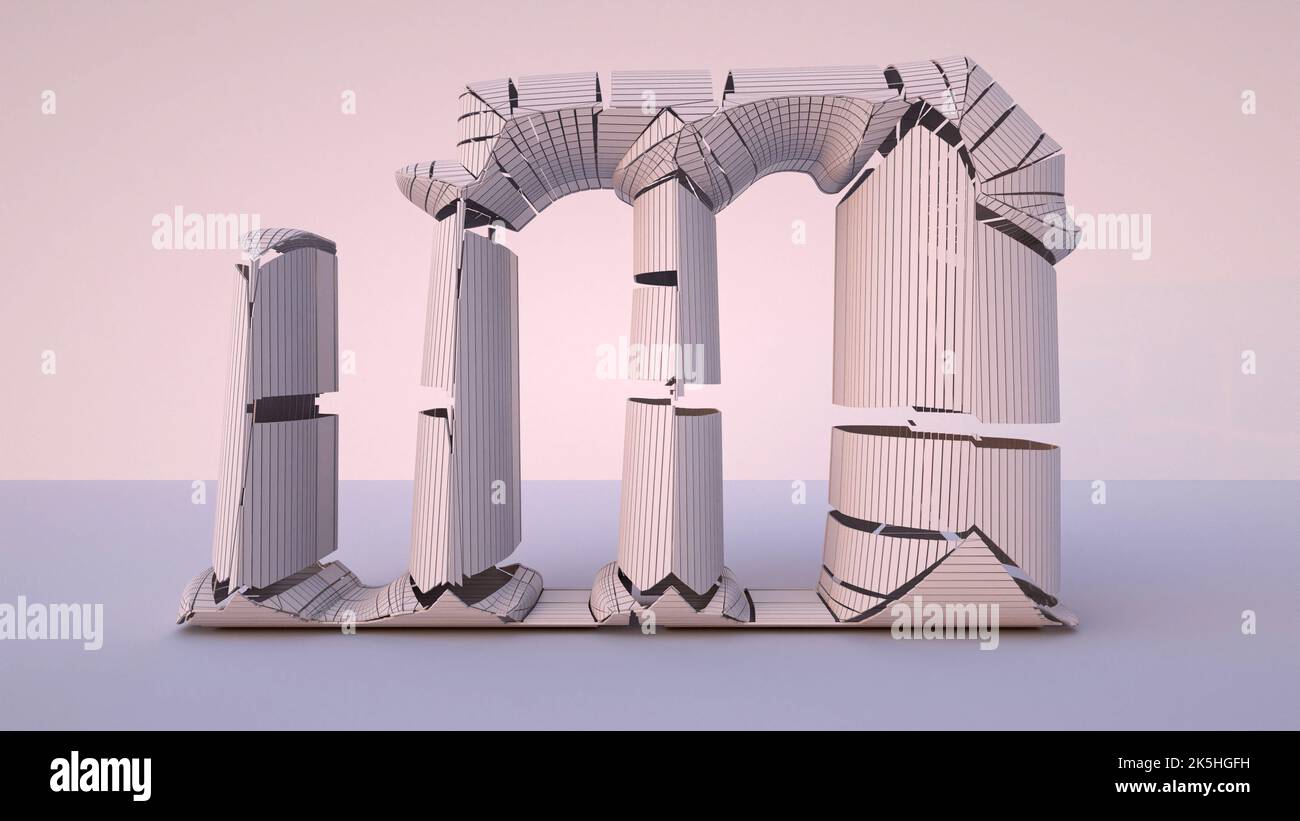 3D Illustration of arches from the era of ancient Greek civilization ...