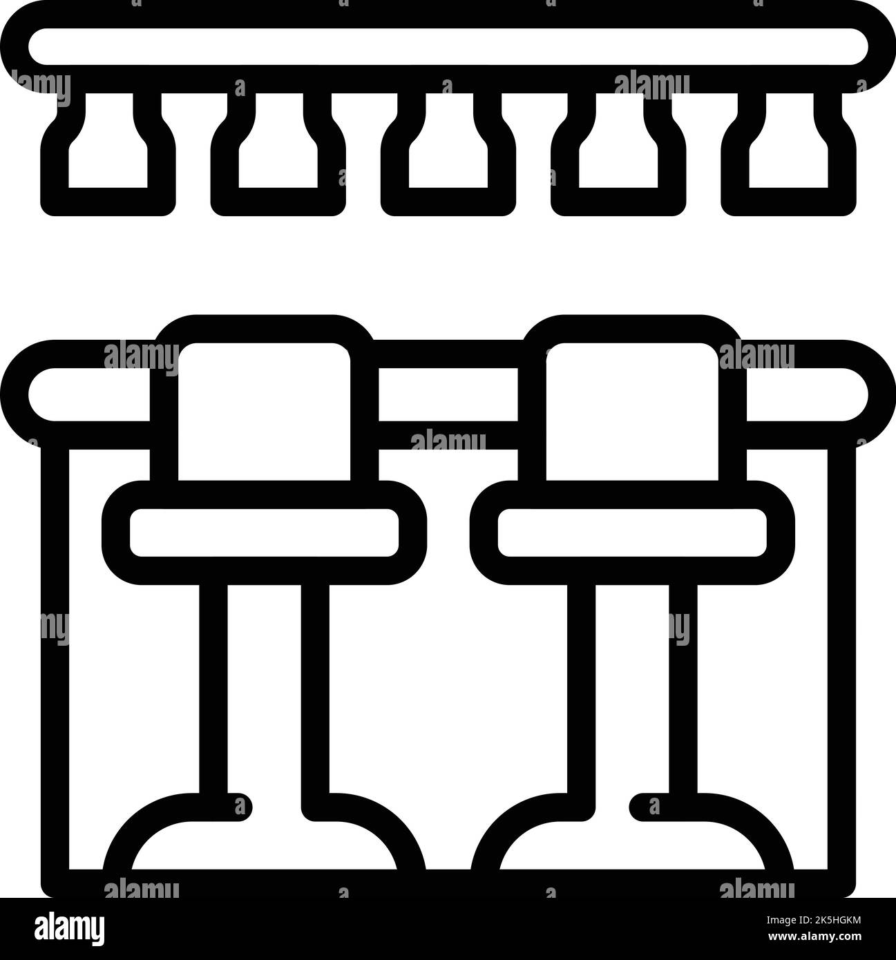 Metal desk icon outline vector. Bar stool. Modern seat Stock Vector ...