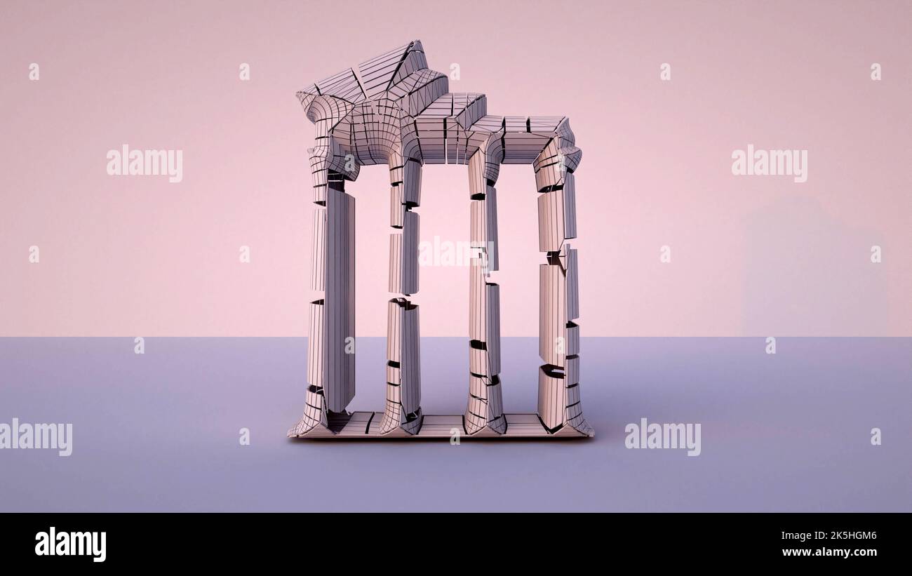 3D Illustration of arches from the era of ancient Greek civilization ...