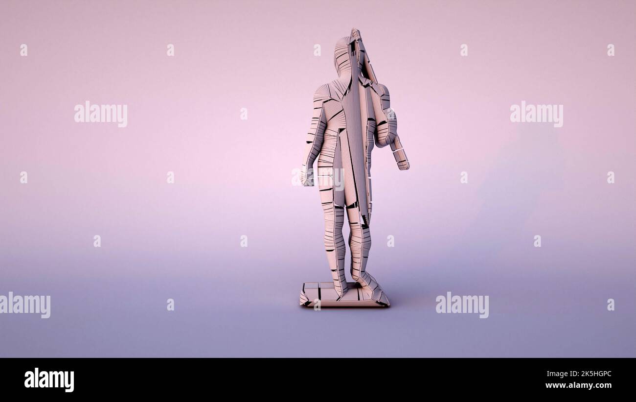3D Illustration of a sculpture from the era of ancient Greek ...