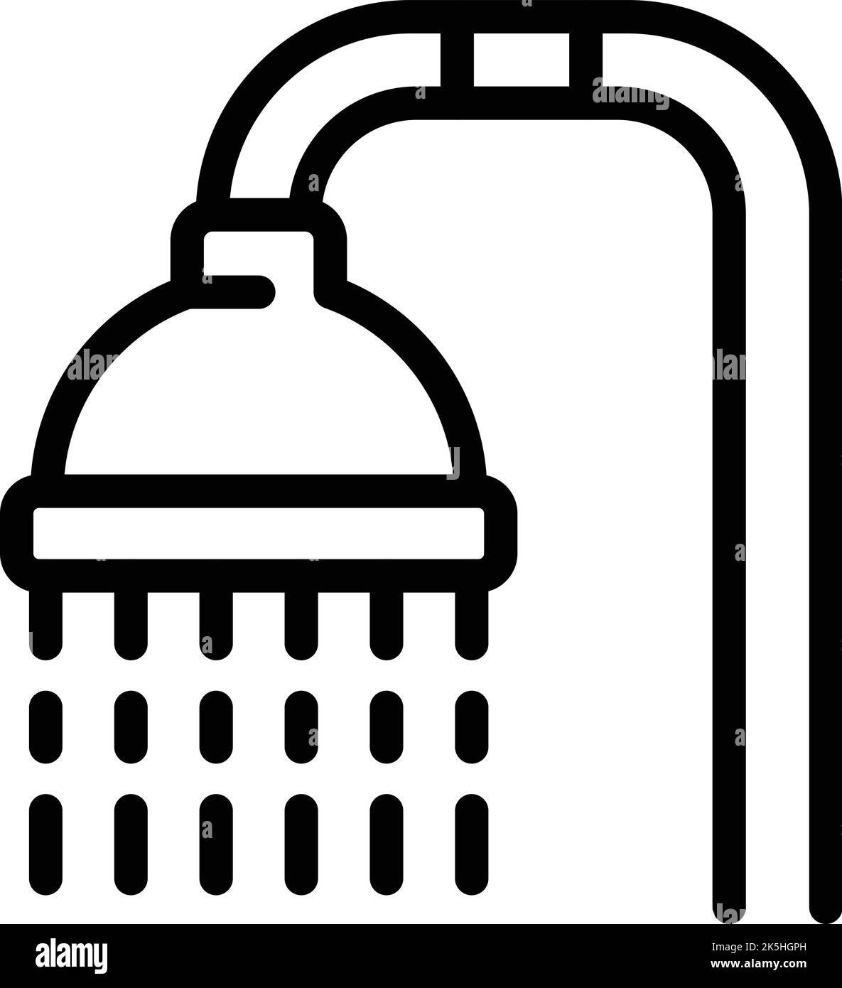 Shower facility icon outline vector. Hotel room. Modern bed Stock ...