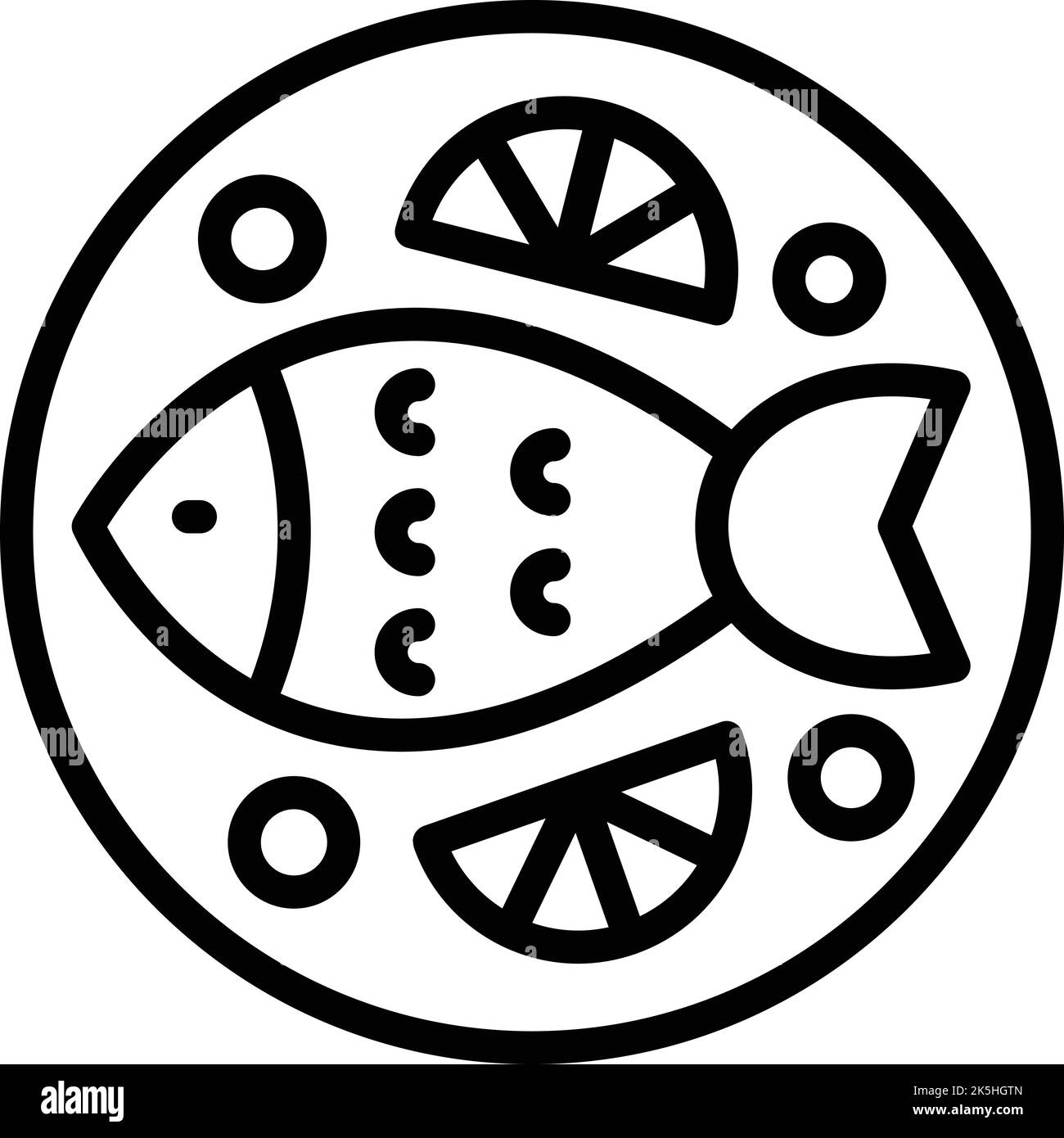 Fried fish icon outline vector. Japan food. Menu cuisine Stock Vector ...