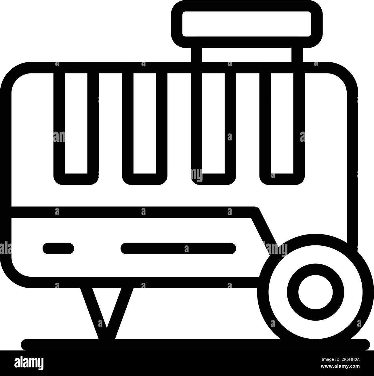 Generator motor icon outline vector. Power engine. Gas machine Stock ...