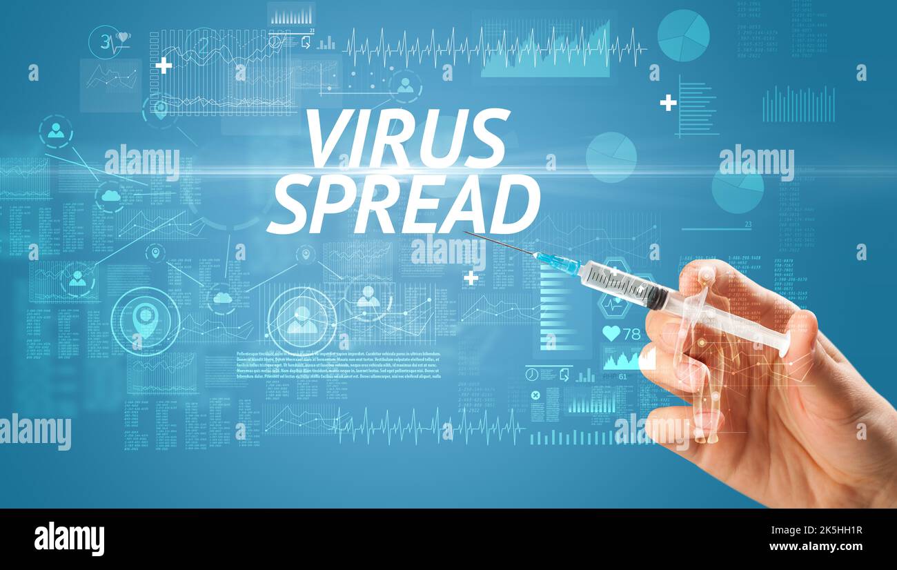 Syringe needle with virus vaccine Stock Photo - Alamy