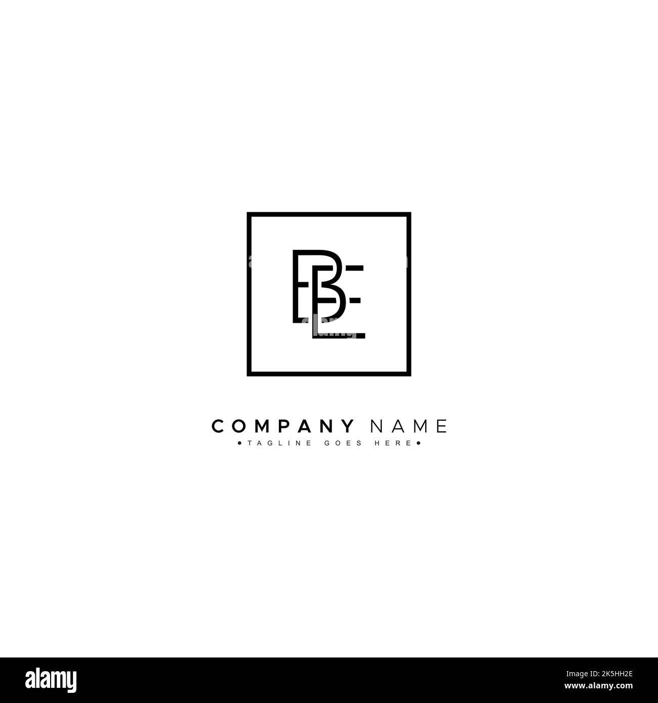 Initial Letter BE Logo - Minimal Business Logo for Alphabet B and E - Simple Monogram Logo Stock ...